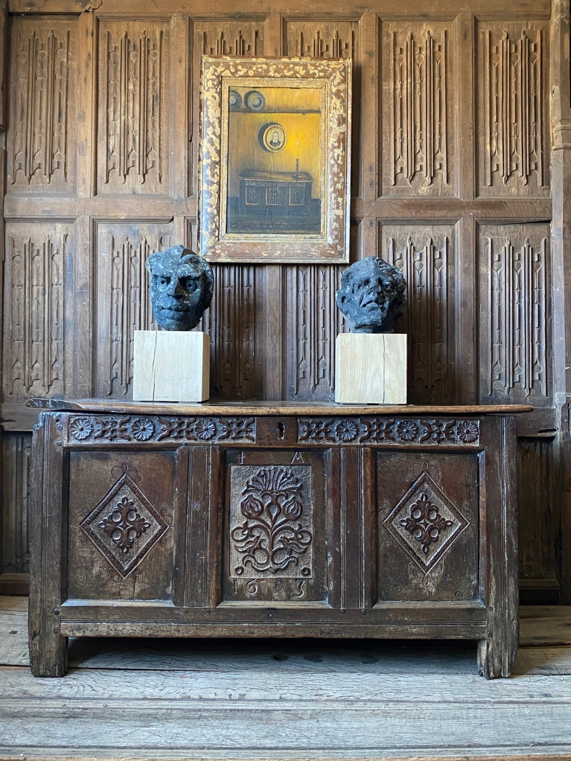 17th century Oak coffer Fred Roe