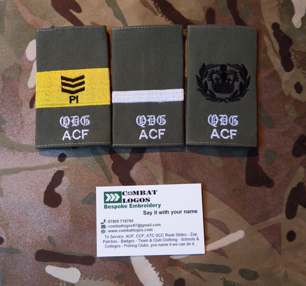 olive green rank slides,royal dragoon guards,rdg