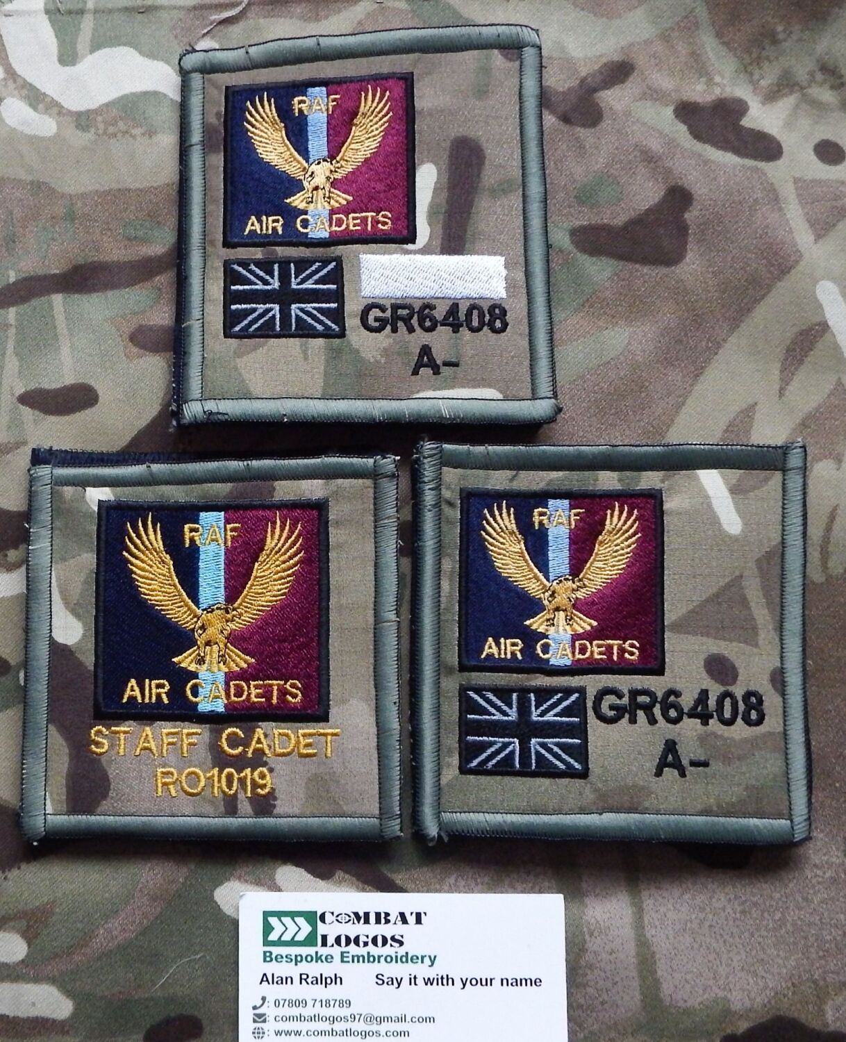 TRF note book name patches,union jack flags