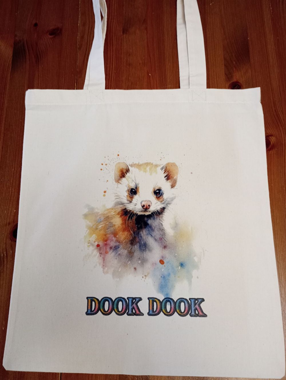 Dook Dook Ferret Printed Cotton Tote Bag