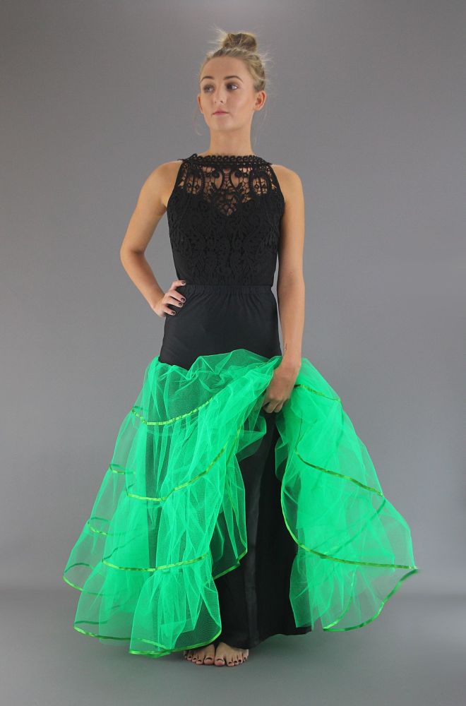 Long Gothic Net Skirt | Long Petticoat | Full Length Netted Skirt ...