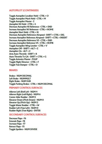 Microsoft Flight Simulator 2020 | Keyboard Controls | DPSimulation