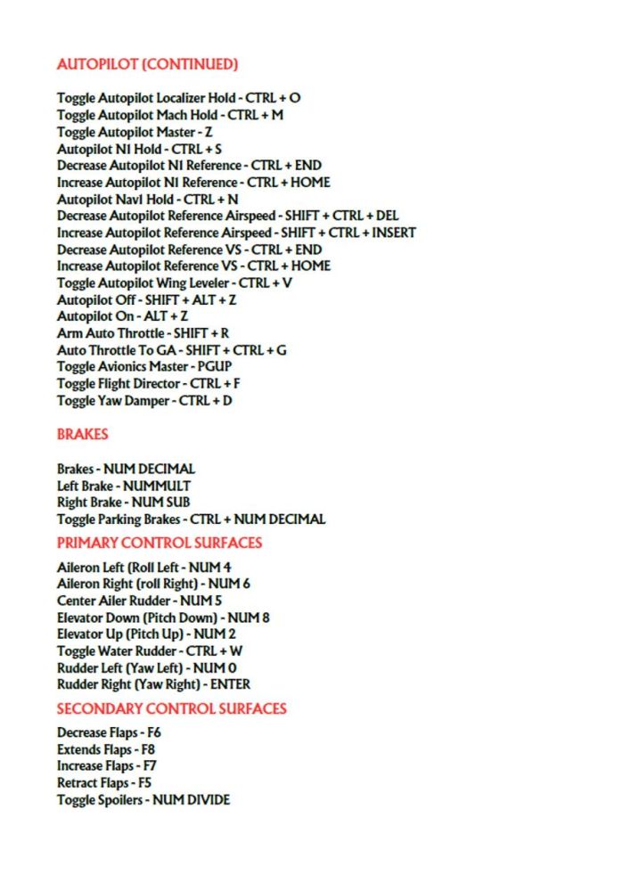 Microsoft Flight Simulator 2020 | Keyboard Controls | DPSimulation