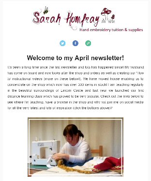 Sarah Homfray, embroiderer, artist and author