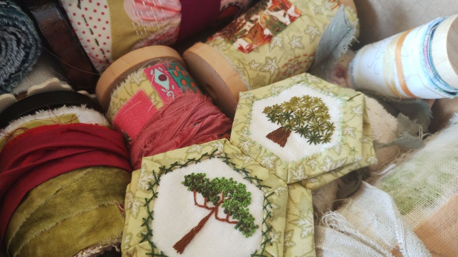 Fresh air, forest inspiration and gentle stitching...