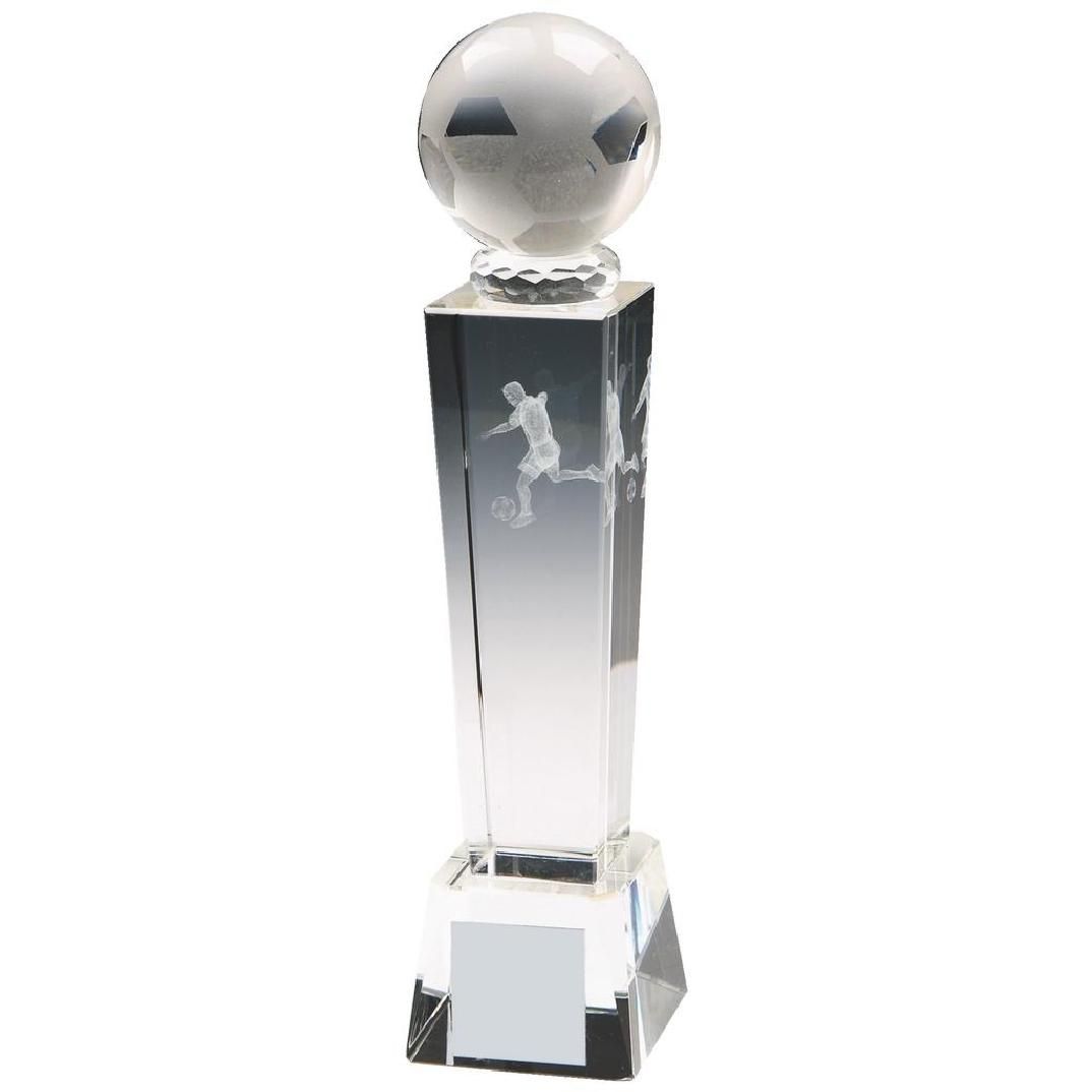 Crystal football trophy award , school trophy