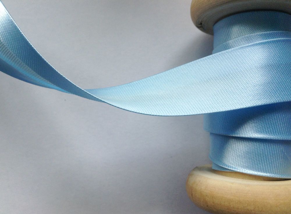 Pale Blue Satin Bias Binding - Knit Sew Craft
