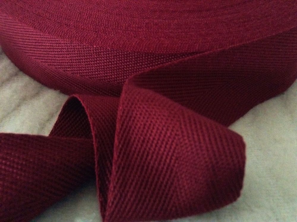 Maroon Herringbone Webbing Tape Bag Handles Horse Blankets Strapping