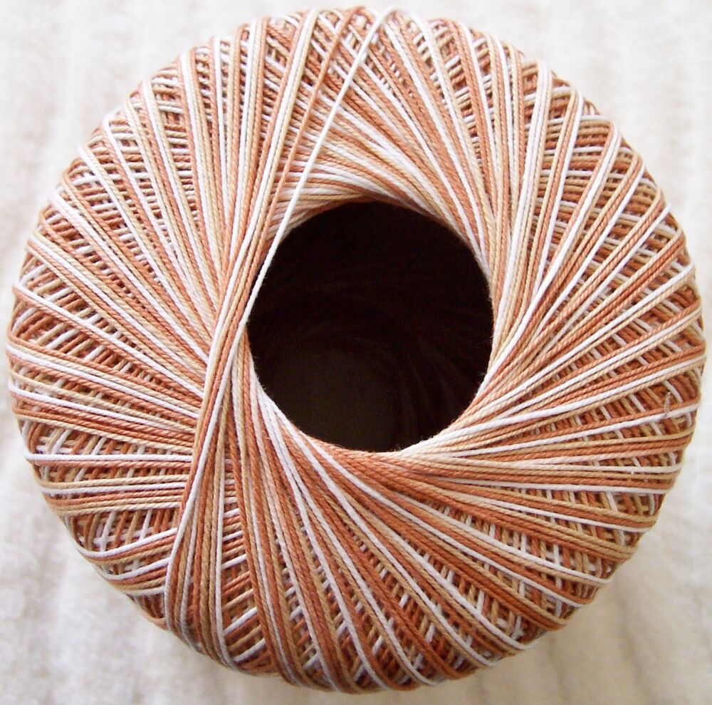 Beige Variegated Crochet Cotton 10s Ticket Crochetta Tatting Thread