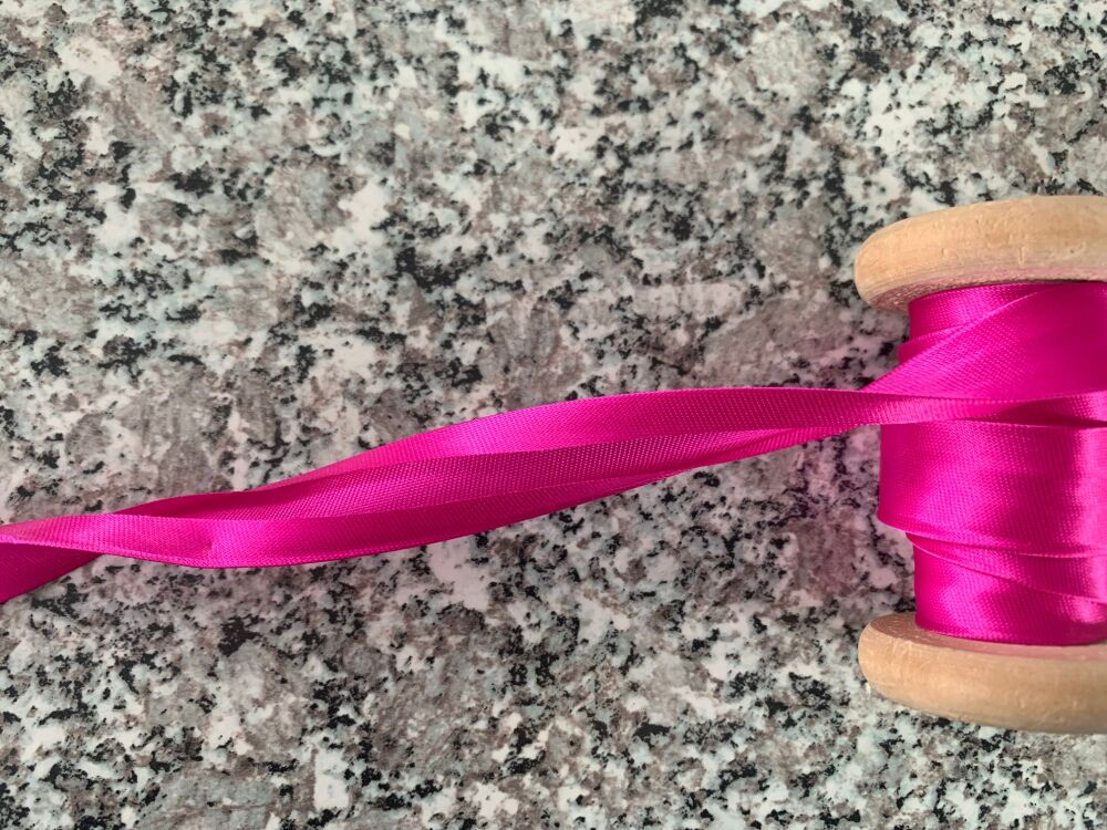 Deep Pink Satin Bias 3/4" Wide Double Folded Magenta Pink Piping Tape