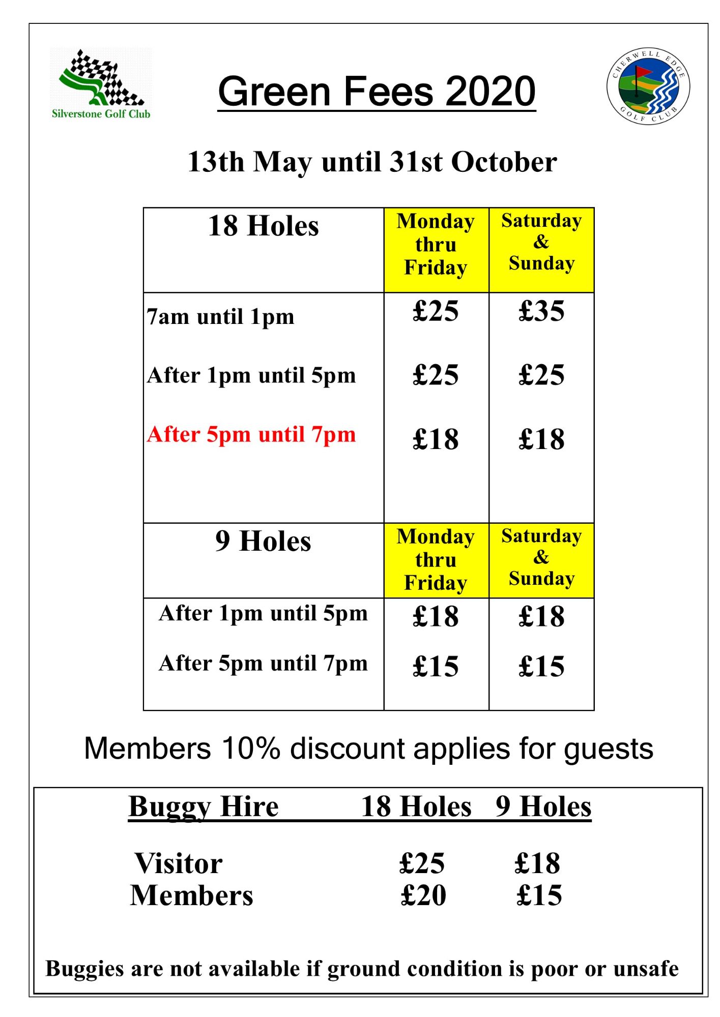 Silverstone Golf Club & Hotel Green Fees