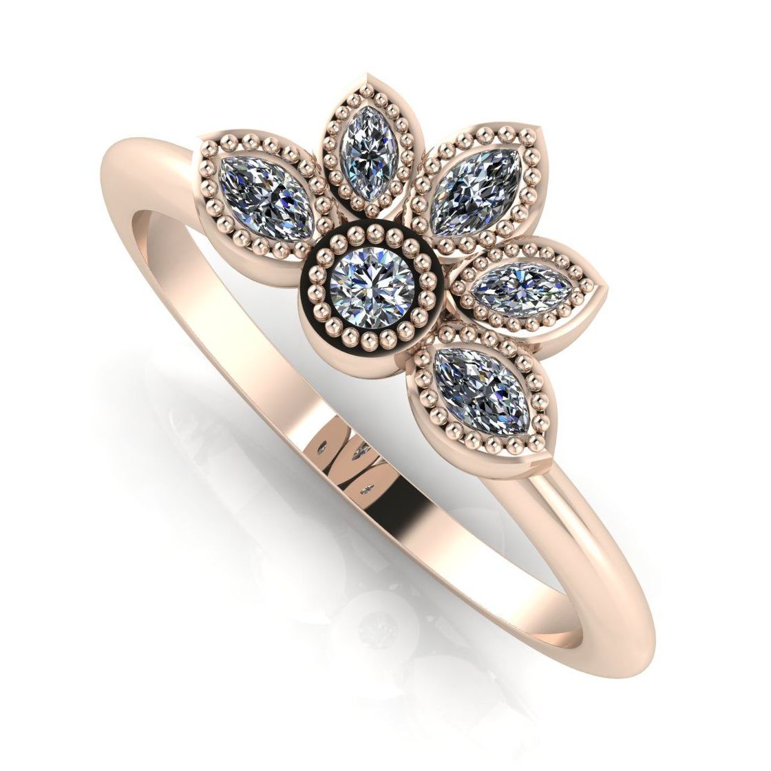 Astraea Liberty Ruby With Diamonds & Rose Gold Ring
