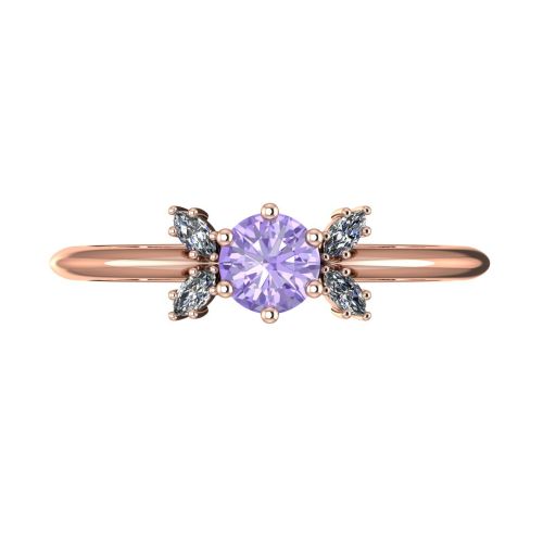 A dainty whimsical butterfly style engagement ring.