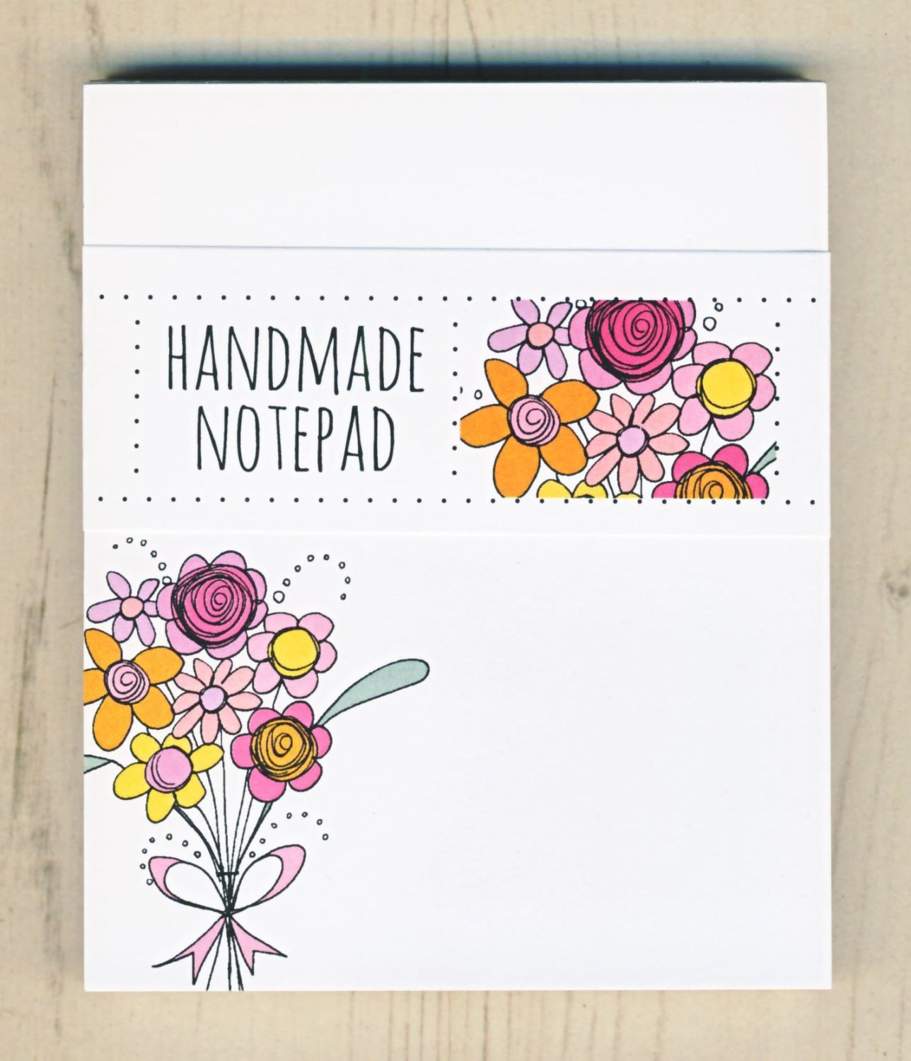 handmade bunch of flowers notepad