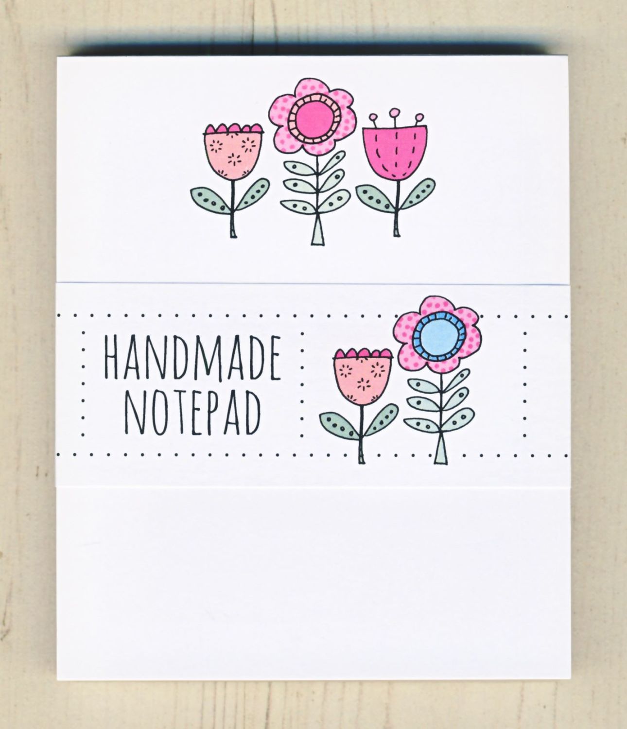 handmade flowers notepad