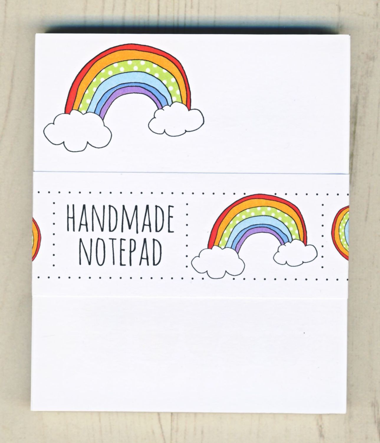 handmade rainbow notepad