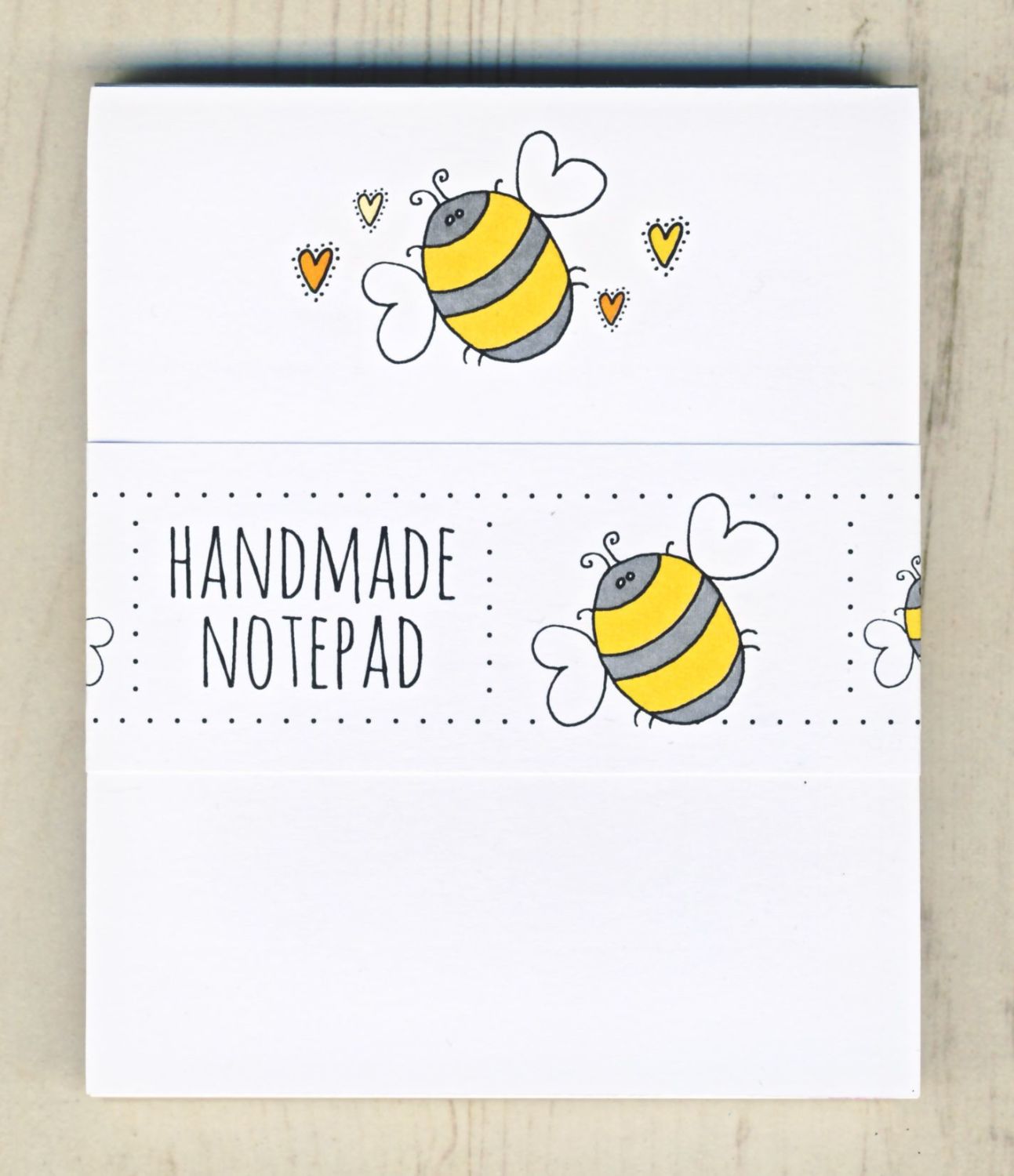 handmade bee notepad