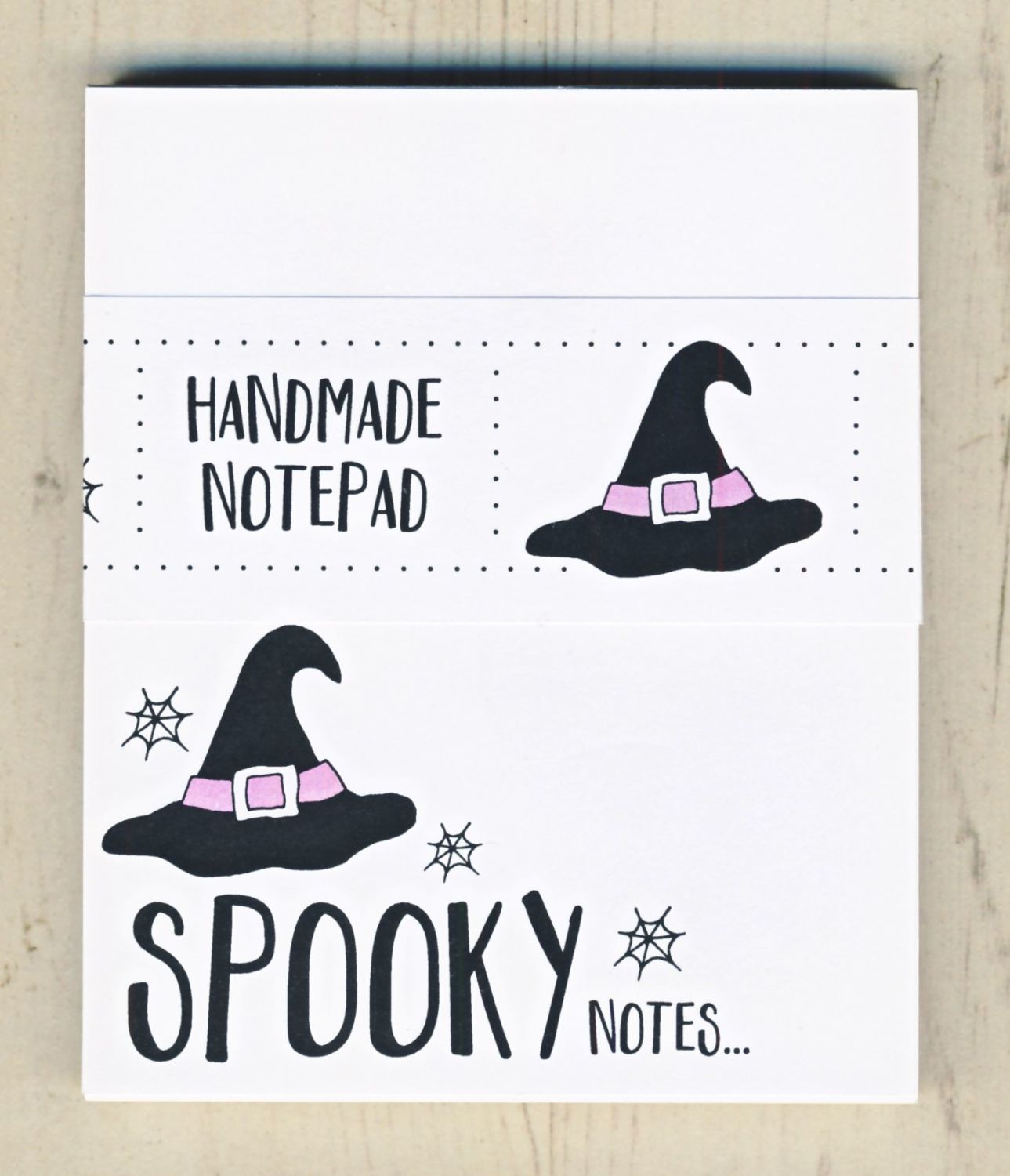 handmade spooky bat notepad