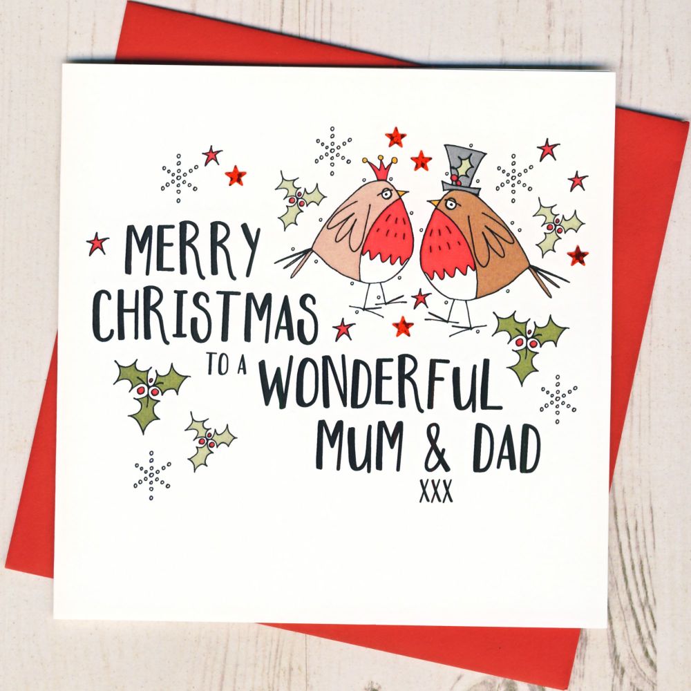 Handmade Mum Dad Christmas Card Handmade Mum Dad Christmas Card