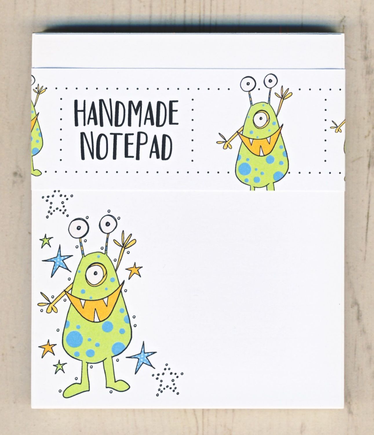 handmade monster notepad