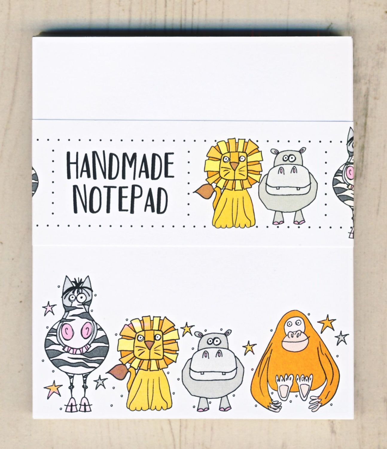 handmade zoo notepad