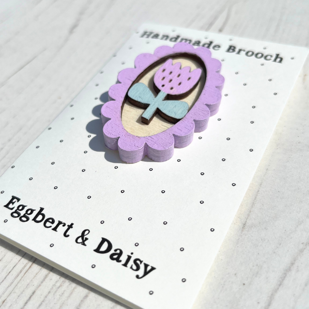 Hand Painted Tulip Brooch