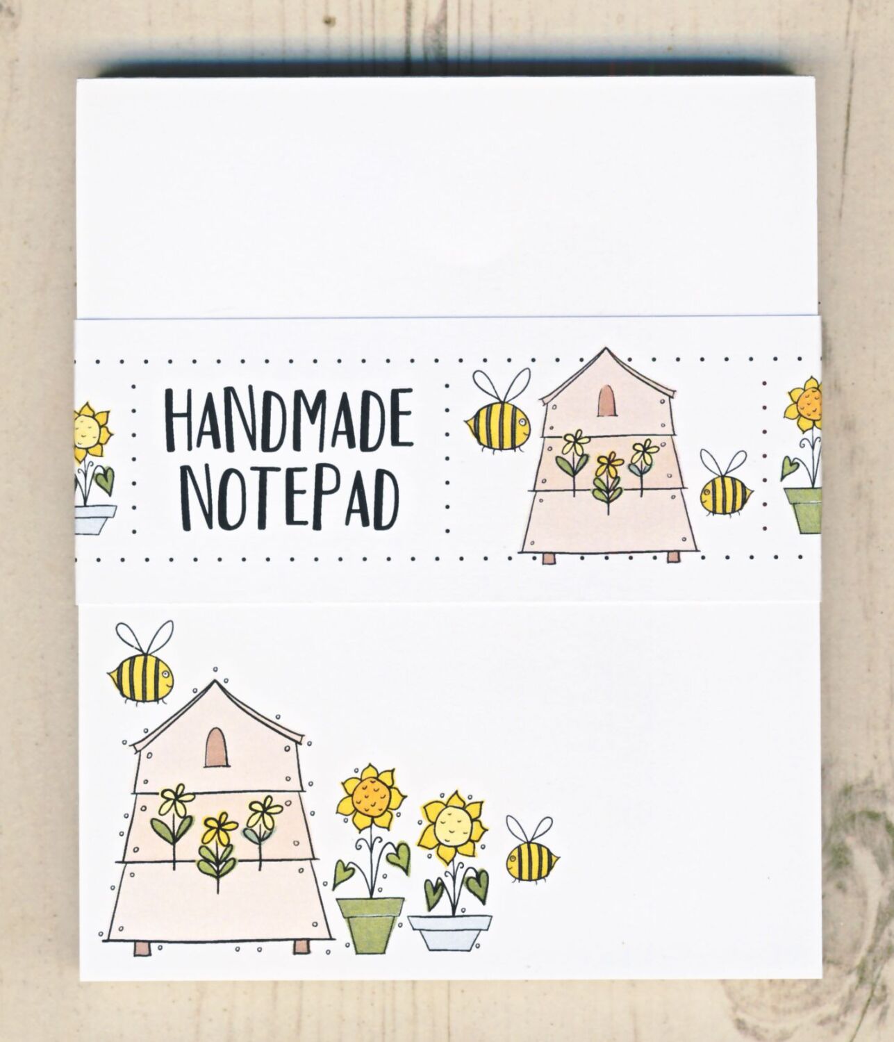 handmade beehive notepad