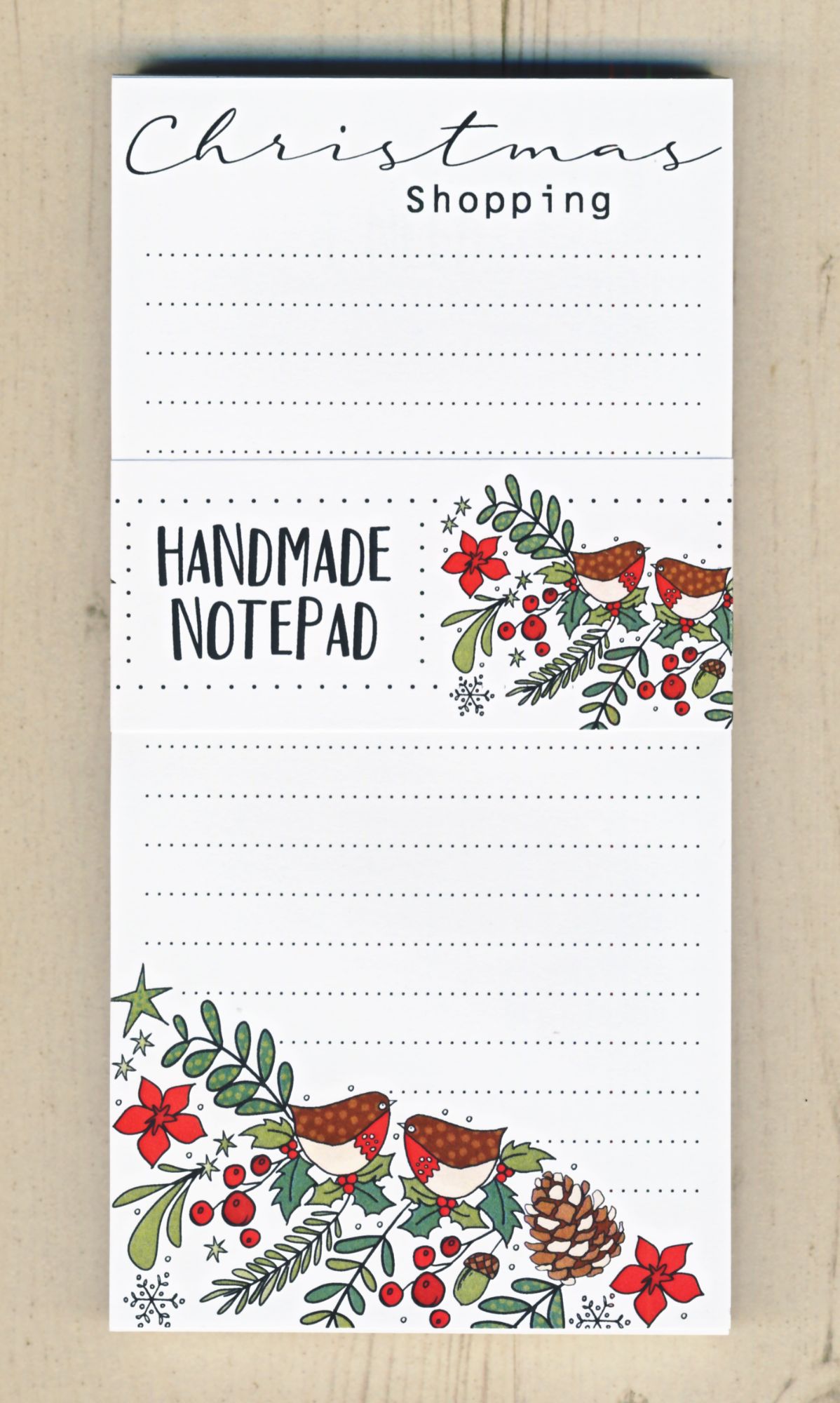 handmade christmas notepad