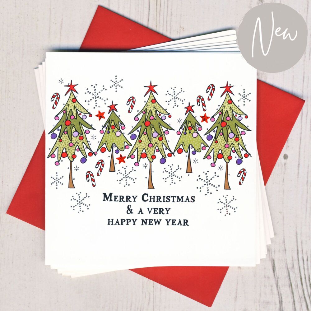 pack of five christmas cards