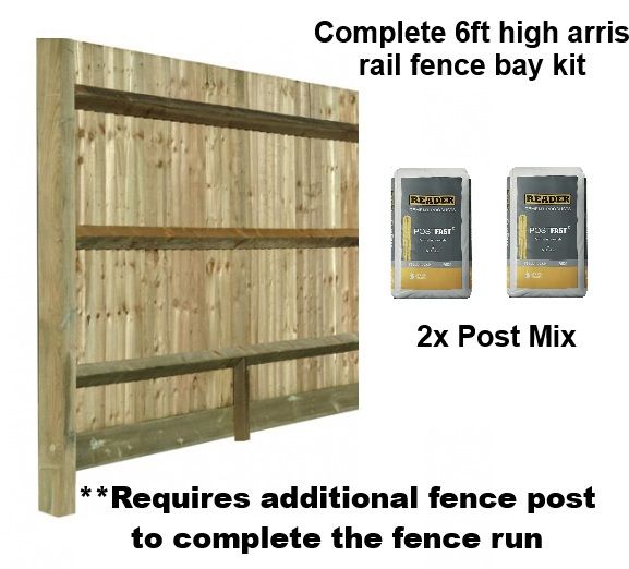 AR1FB-1.8m (6ft) High x 3.0m (10ft) Wide Closeboard on Arris Rails Bay Kit