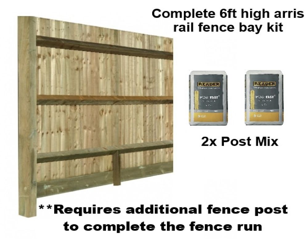 A2- Easy Order Closeboard on Arris Rails Bay Kits - Fencing materials ...