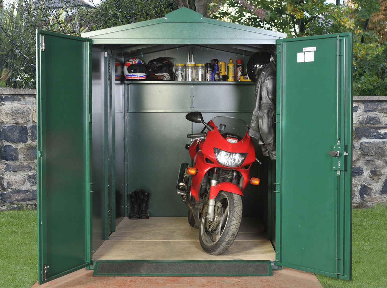 shop4bikers name - Motorcycle scooter metal garages.