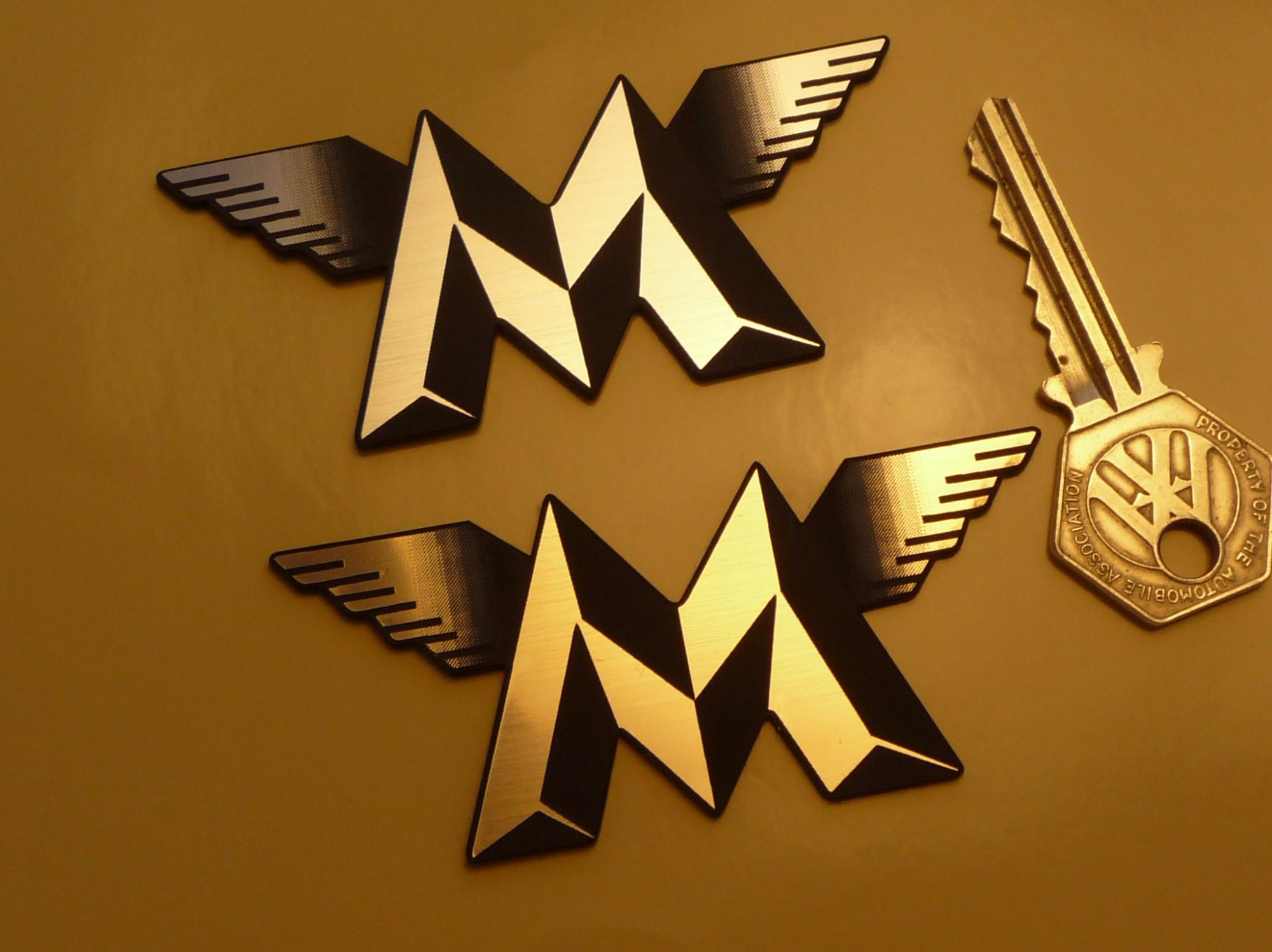 Matchless Curved Gold Cut Text Sticker for Motorcycle Front Number ...