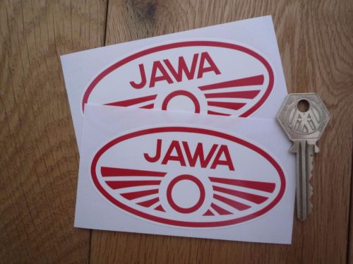 Jawa Oval Logo Style Laser Cut Self Adhesive Bike Badges. 30mm Pair.