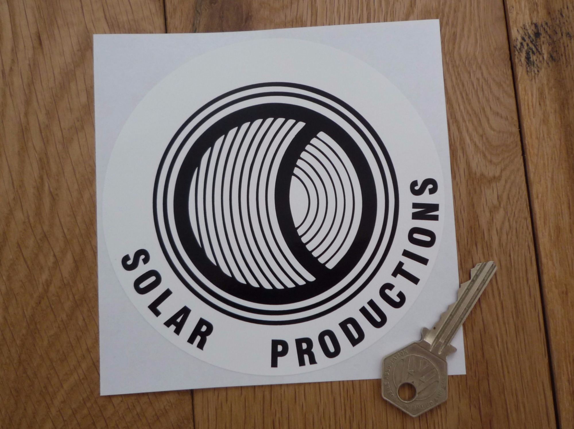 Solar Productions Circular Sticker. 3". Steve McQueen LeMans etc.