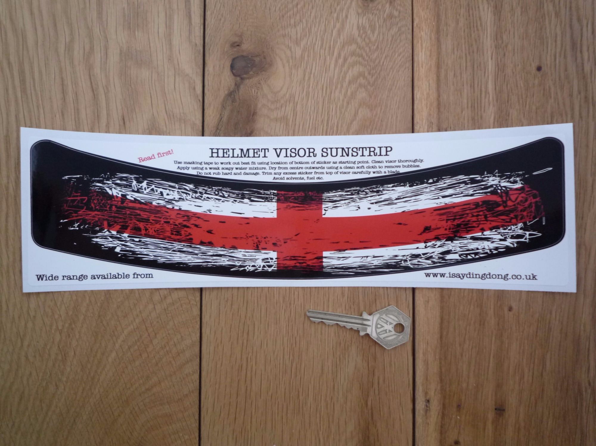 Cornish Flag Worn & Distressed Style Helmet Visor Curved Sunstrip ...