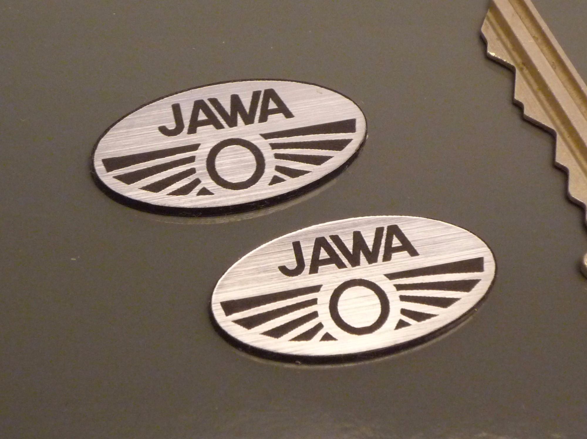 Jawa Winged Logo Style Laser Cut Self Adhesive Bike Badge. 3".