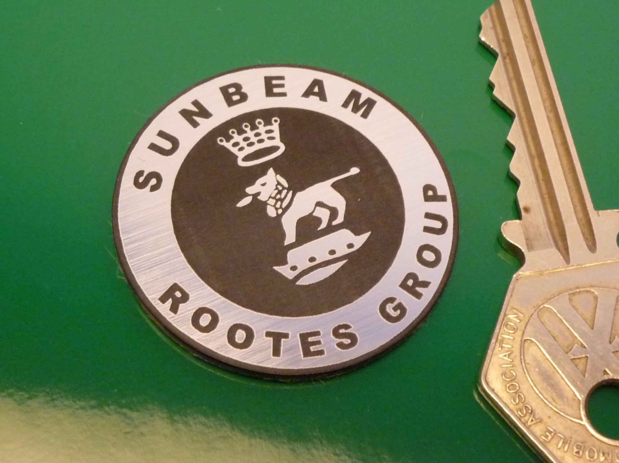 Sunbeam Rootes Group Next Service Due Sticker. 2.75".
