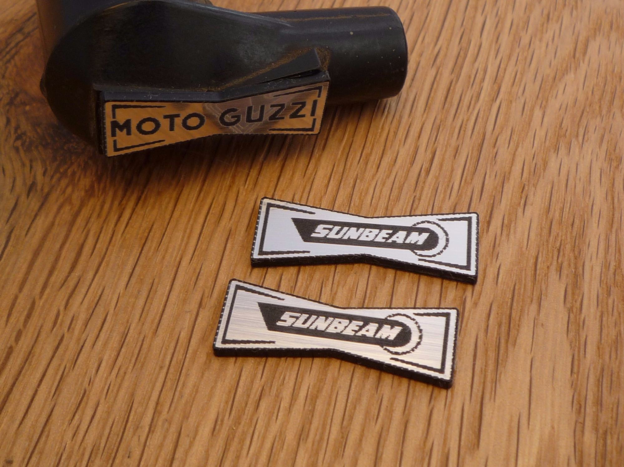 Sunbeam Self Adhesive Handed Bike Badges. 2.5" Pair.