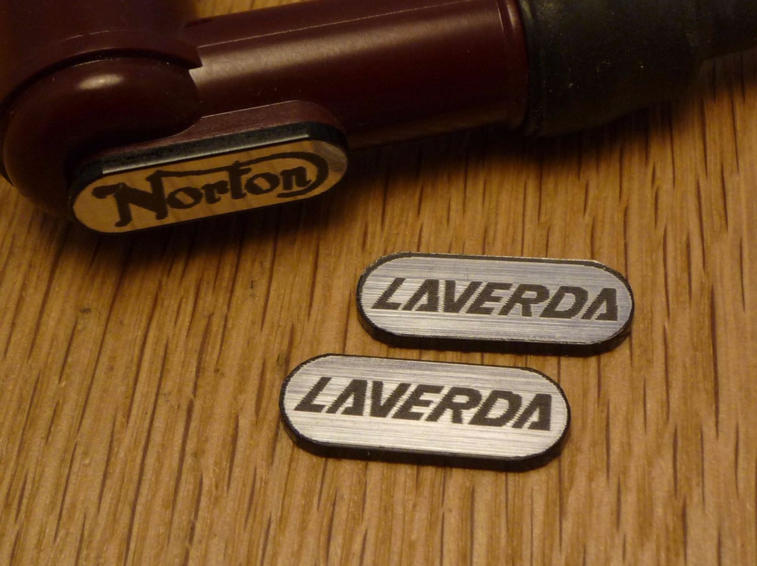 Oil Laser Cut Self Adhesive Badge. 18mm