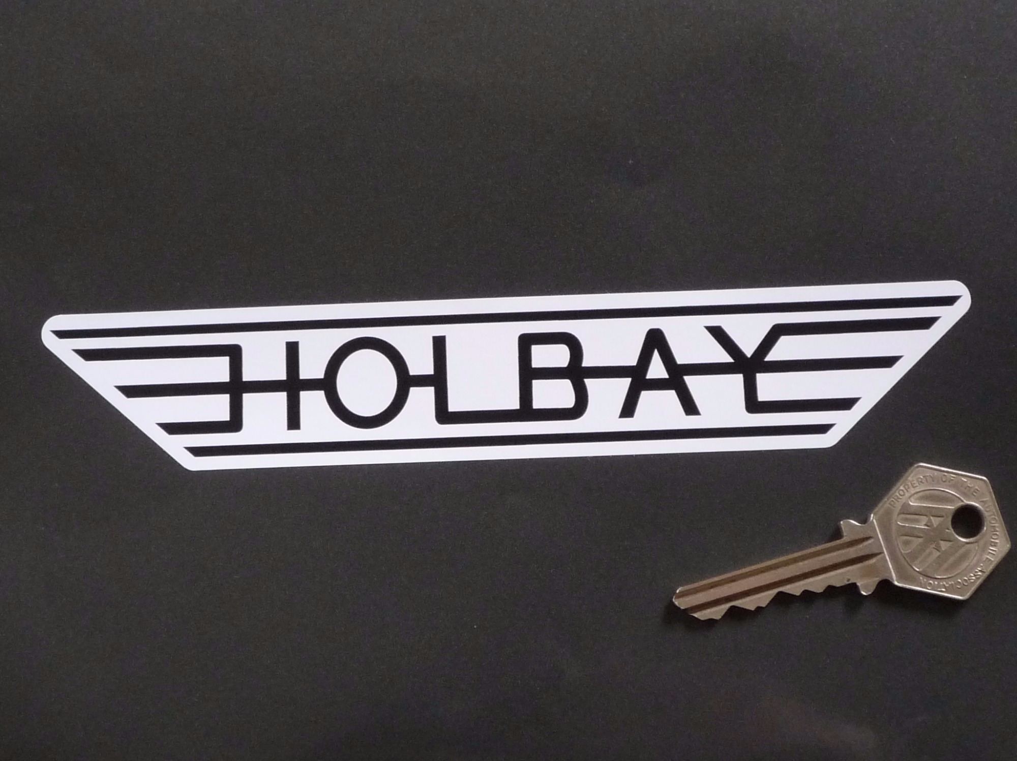 Holbay Striped Oblong Stickers. 7.75" Pair.