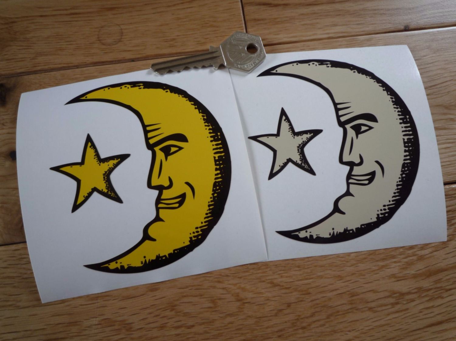 Sun & Moon Face Sticker. 4".