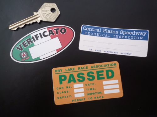 Imola Old Style Tricolore Verificado Scrutineer Passed Racing Sticker. 3".