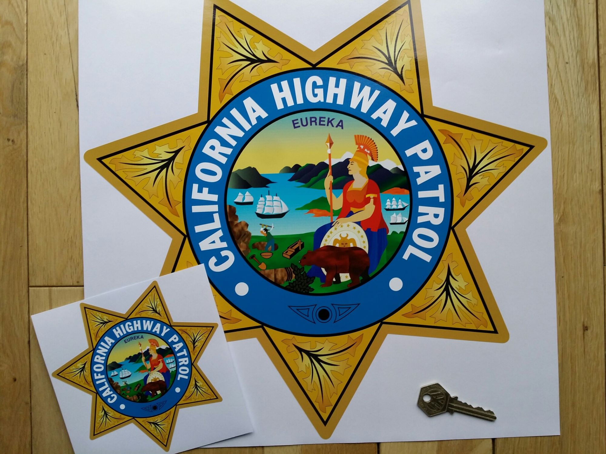 California Highway Patrol Curved Text Car Sticker - White or Black - 29"