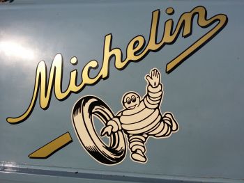 Michelin Cut Vinyl Traditional Vertical Text Stickers. 5" or 10" Pair.