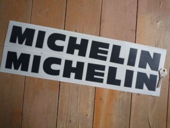 Michelin Cut Vinyl Traditional Vertical Text Stickers. 5" or 10" Pair.