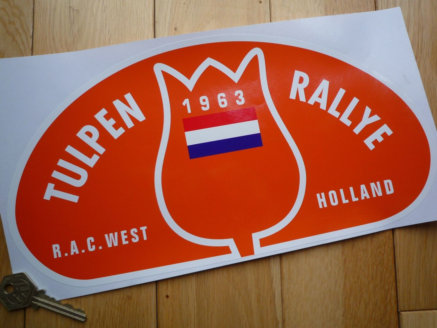NL Netherlands Dutch Flag & Coat of Arms ID Plate Sticker. 6".