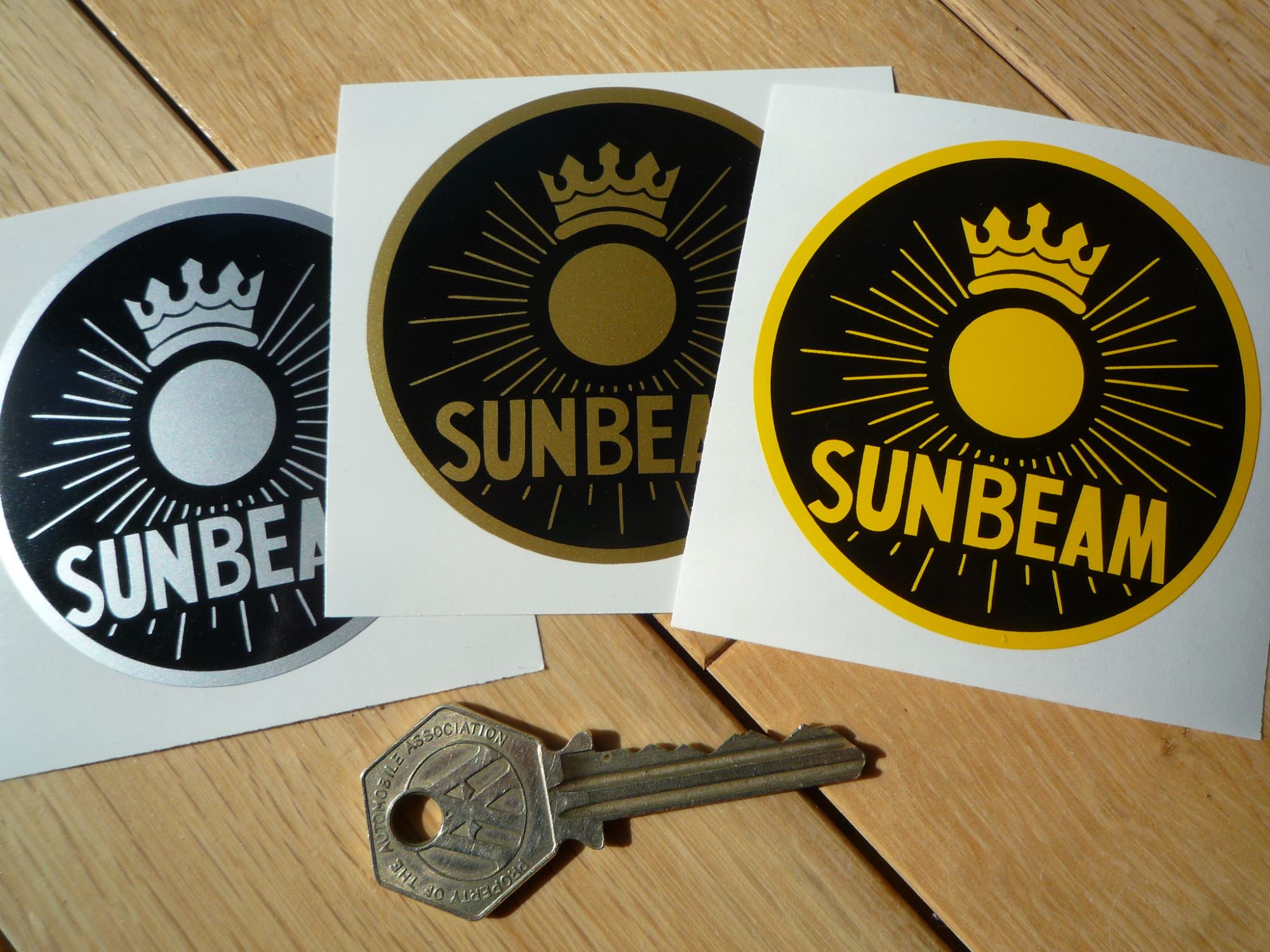 Sunbeam Curved Gold Cut Text Sticker for Motorcycle Front Number Plate ...