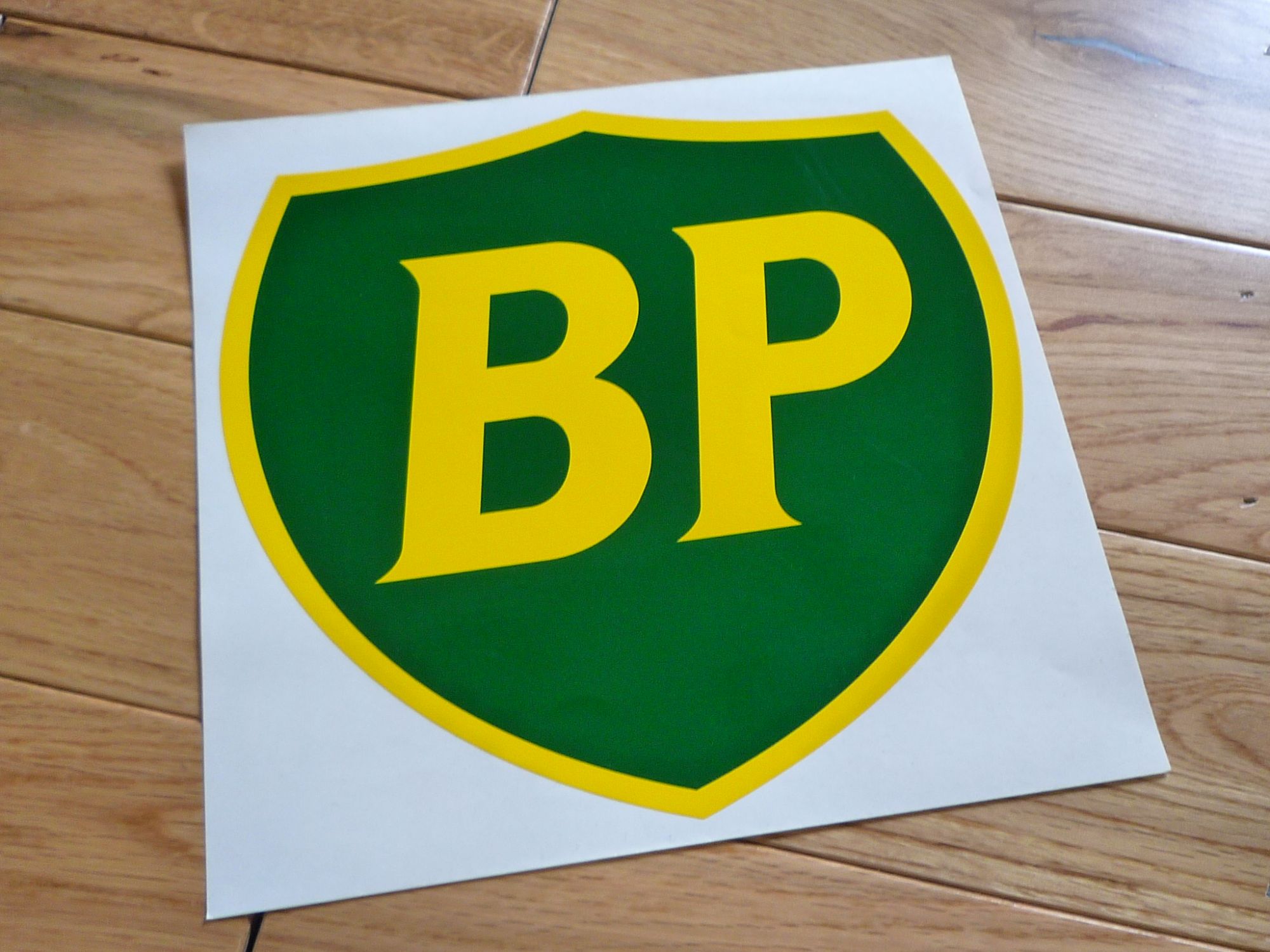 BP '58 - '89 Shield & Chequered Flag with Yellow Border Stickers ...
