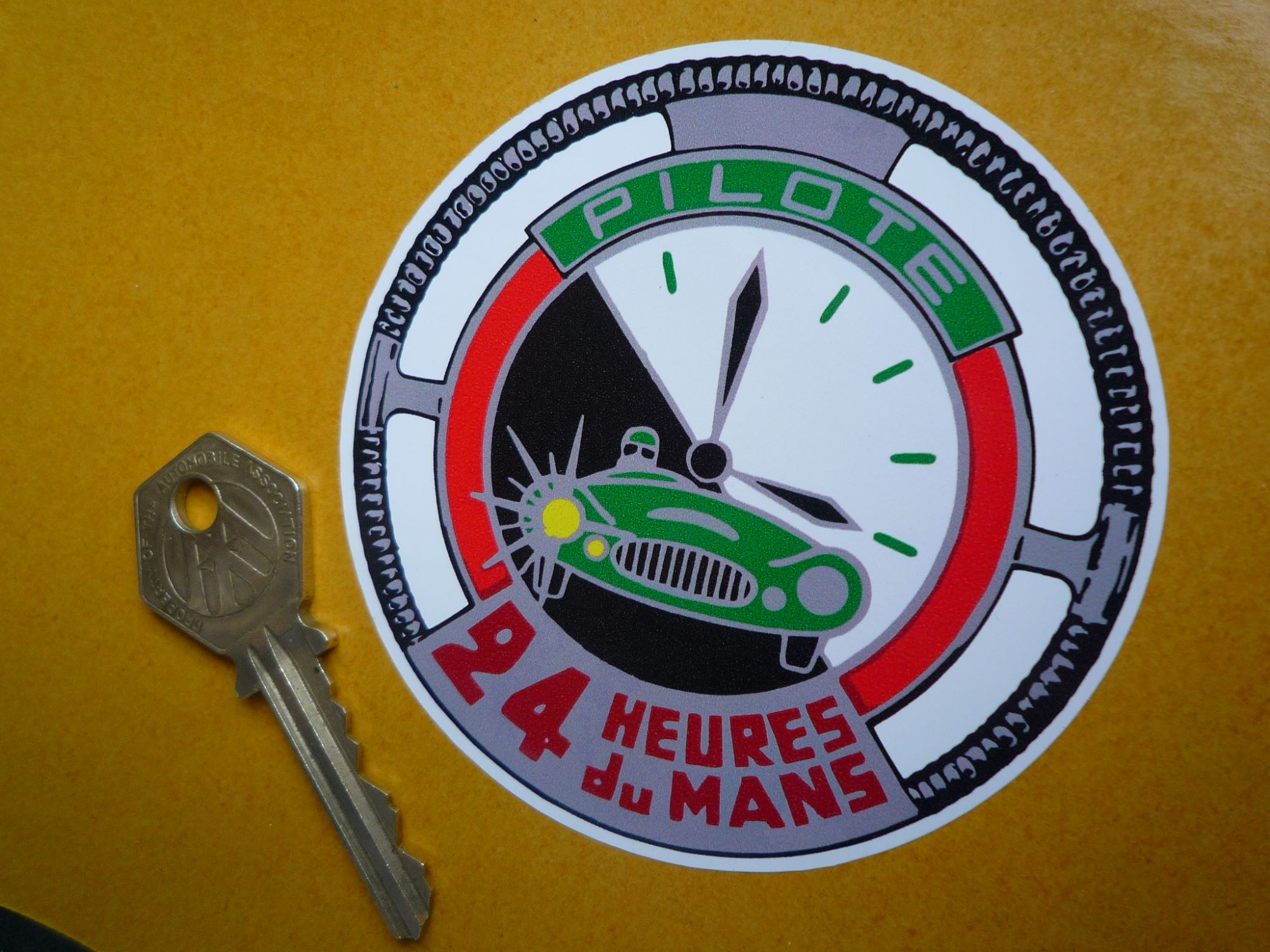 ACO 24 Heures Du Mans Cog Shaped Sticker. 2.5".